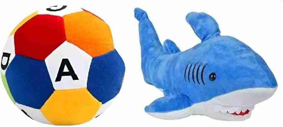 tgr cute Best Quality Super Soft Blue Shark & Football Combo Toy for ...