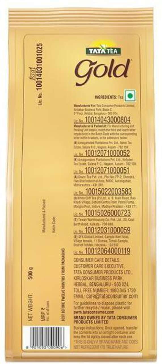 Tata TEA GOLD 500 GM Tea Pouch Price in India - Buy Tata TEA GOLD 500 ...