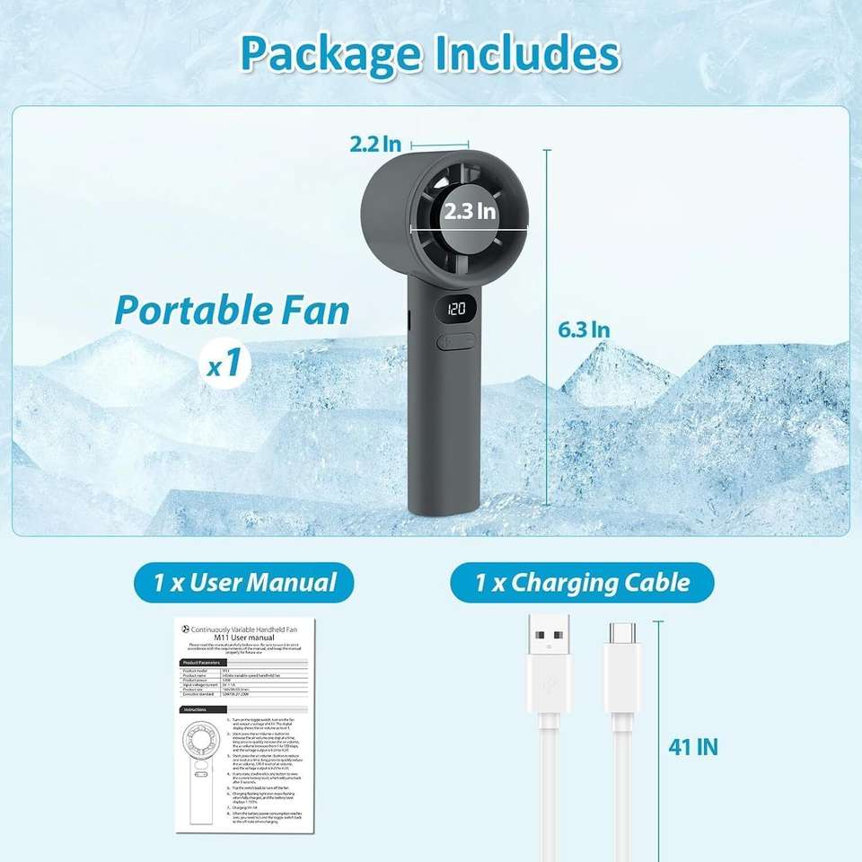 Napp mall M11 Super Jet Fan Portable Rechargeable Handheld Electric Fan ...
