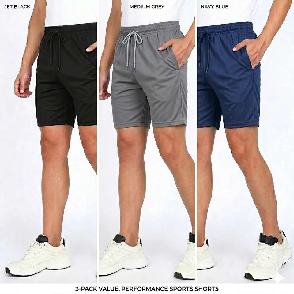 Hfs Solid Men Black, Grey, Blue Sports Shorts - Buy Hfs Solid Men Black ...