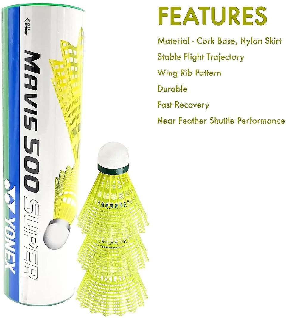YONEX MAVIS 500 SUPER Nylon Shuttle 1 Tub Nylon Shuttle - Yellow - Buy ...