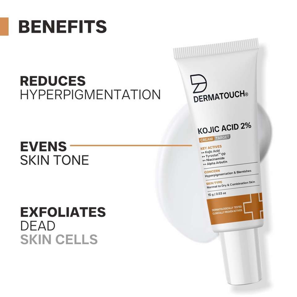 Dermatouch Kojic Acid 2% Cream | For Pigmentation & Dark Spot Reduction ...