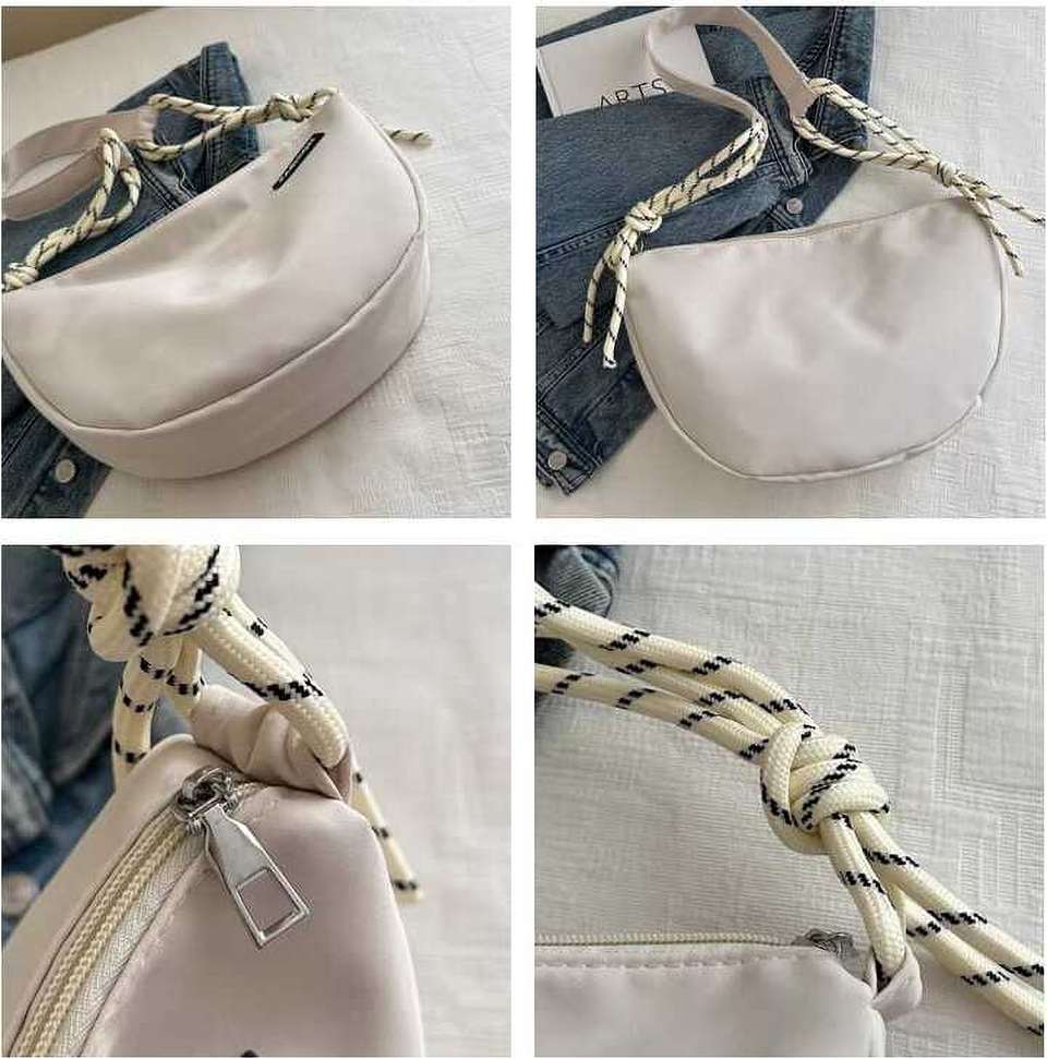 NAVRANGI White Sling Bag Crossbody Bag Casual Solid Color Nylon Single ...