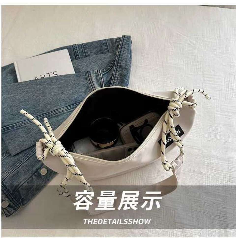 NAVRANGI White Sling Bag Crossbody Bag Casual Solid Color Nylon Single ...