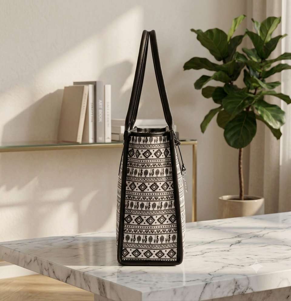 RSFABFASHION Black, White Tote Black White Girls/Woman Tote Ethnic ...