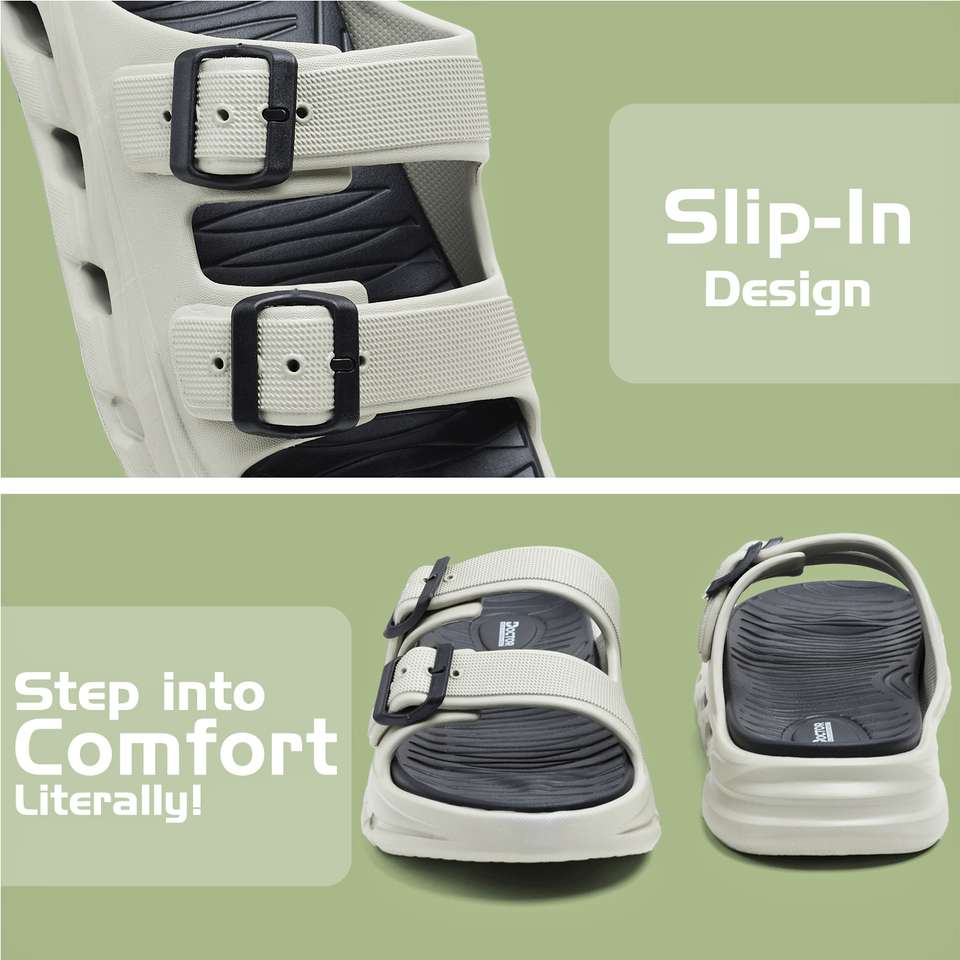 Doctor Health Super Soft Men EVA Double Strap Sandals|Adjustable Buckle ...