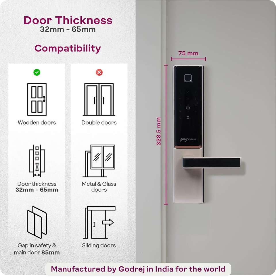 Godrej Locks Digital Lock I Advantis GSL D1 Lock for Main Door I7 ...