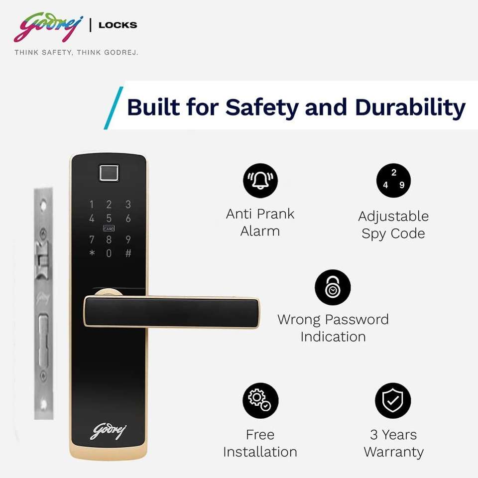 Godrej Locks Catus Touch Plus I Smart Digital Door Lock I 4 in 1 Access ...