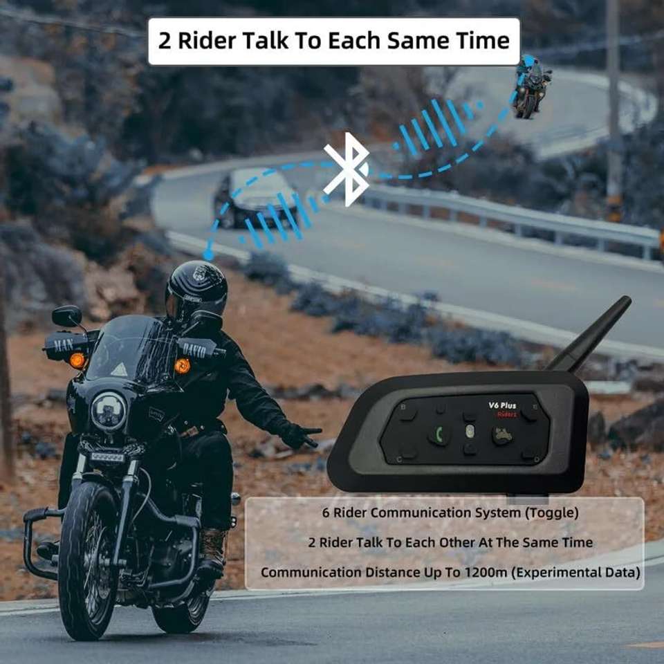 Ratixes V6 Plus Bluetooth Motorcycle Helmet Intercom Headset best for ...