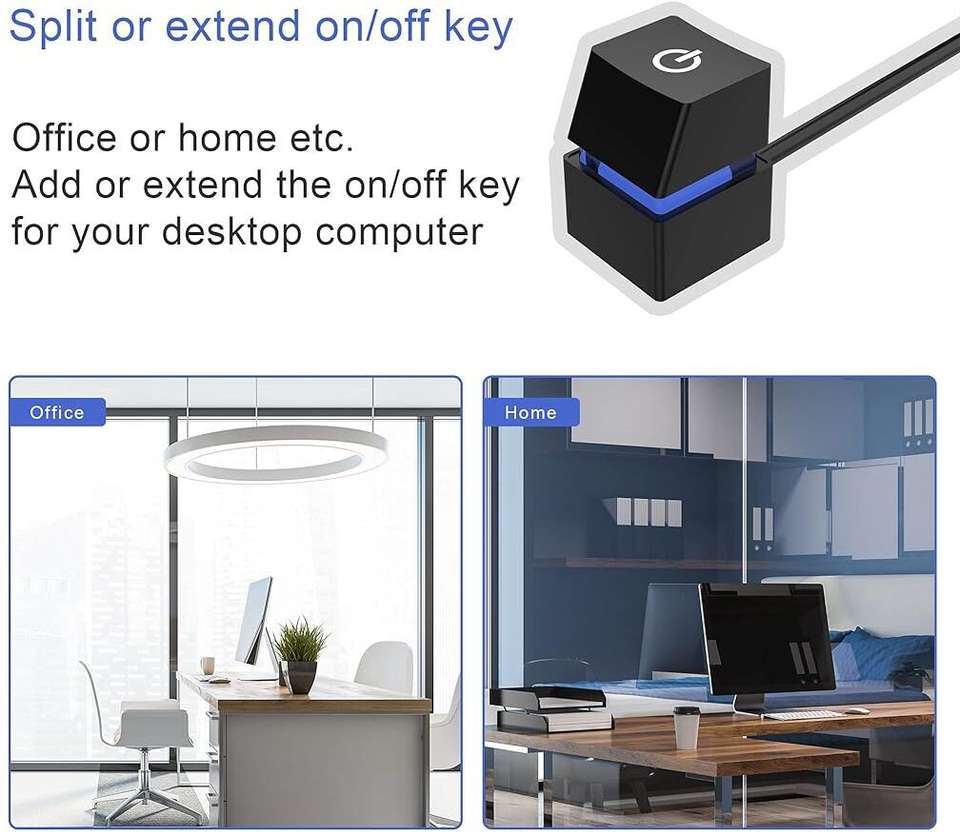 HASTHIP Desktop Computer Power Switch, Computer On/Off Switch, External ...