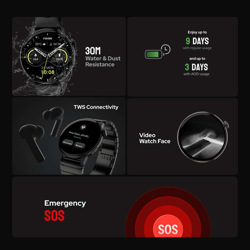 Noise Pro 6R 1.46'' AMOLED 1000 NITS, Powered by Noise AI Pro, Built-in ...