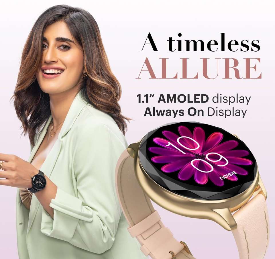 Noise Diva Diamond-cut Dial, AMOLED Display, Glossy Metallic Finish ...