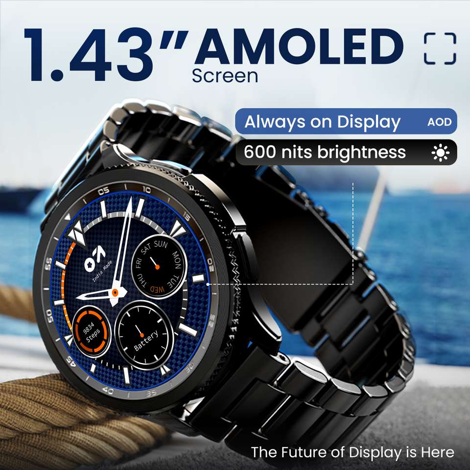 GOBOULT Pyro Rotating Bezel, 1.43'' AMOLED Display, 600 Nits, Health ...