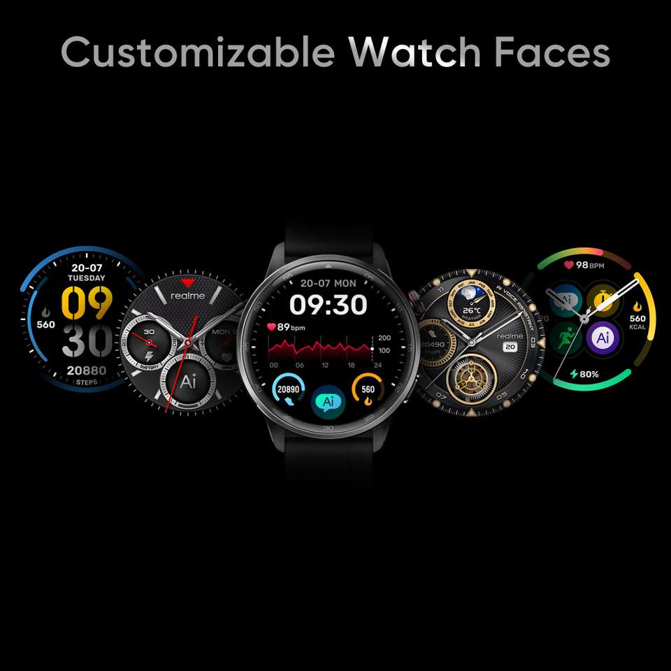 realme Watch S2, 1.43" AMOLED Display, Super AI Engine & upto 20 days ...
