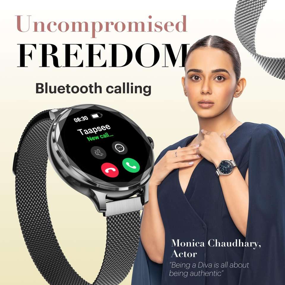 Noise Diva Diamond-cut Dial, AMOLED Display, Glossy Metallic Finish ...