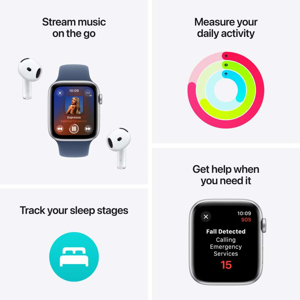 Apple Watch SE 2 GPS 40mm (2nd Gen) Starlight Aluminium with Sport Band ...