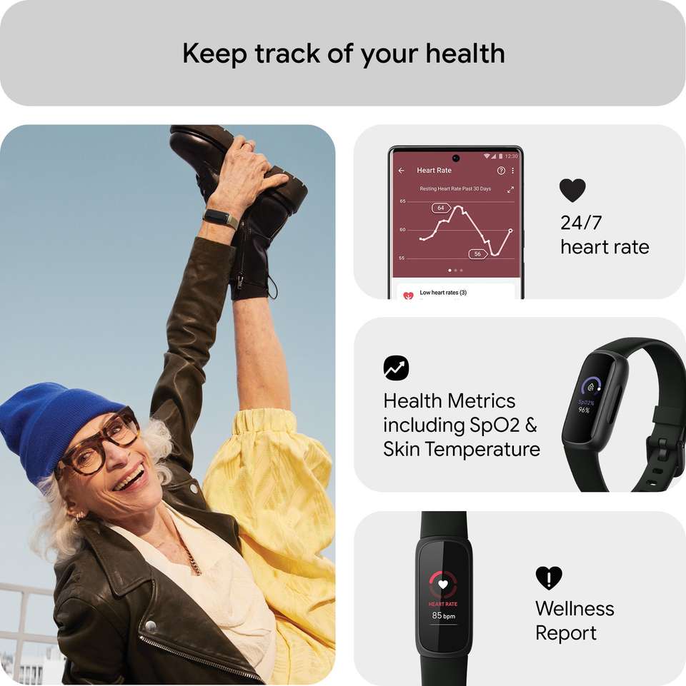 FITBIT Inspire 3 Health & Fitness Tracker (Midnight Zen / Black ...