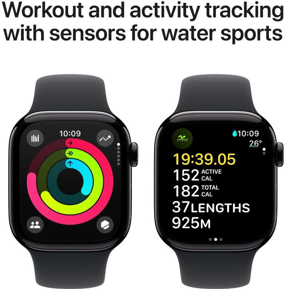 Apple Watch Series 10 GPS + Cellular 42mm Jet Black Aluminium with ...