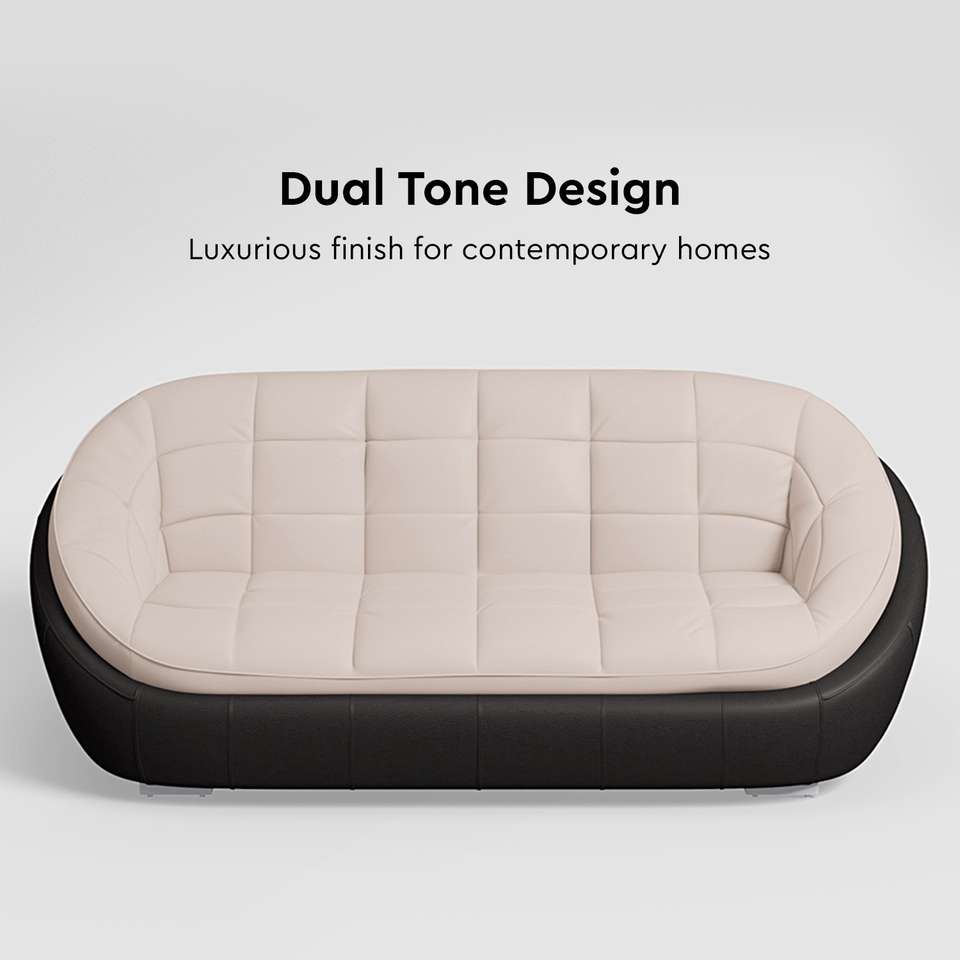 Interio by Godrej Opulent Advance Leatherette 3 Seater Sofa Price in ...