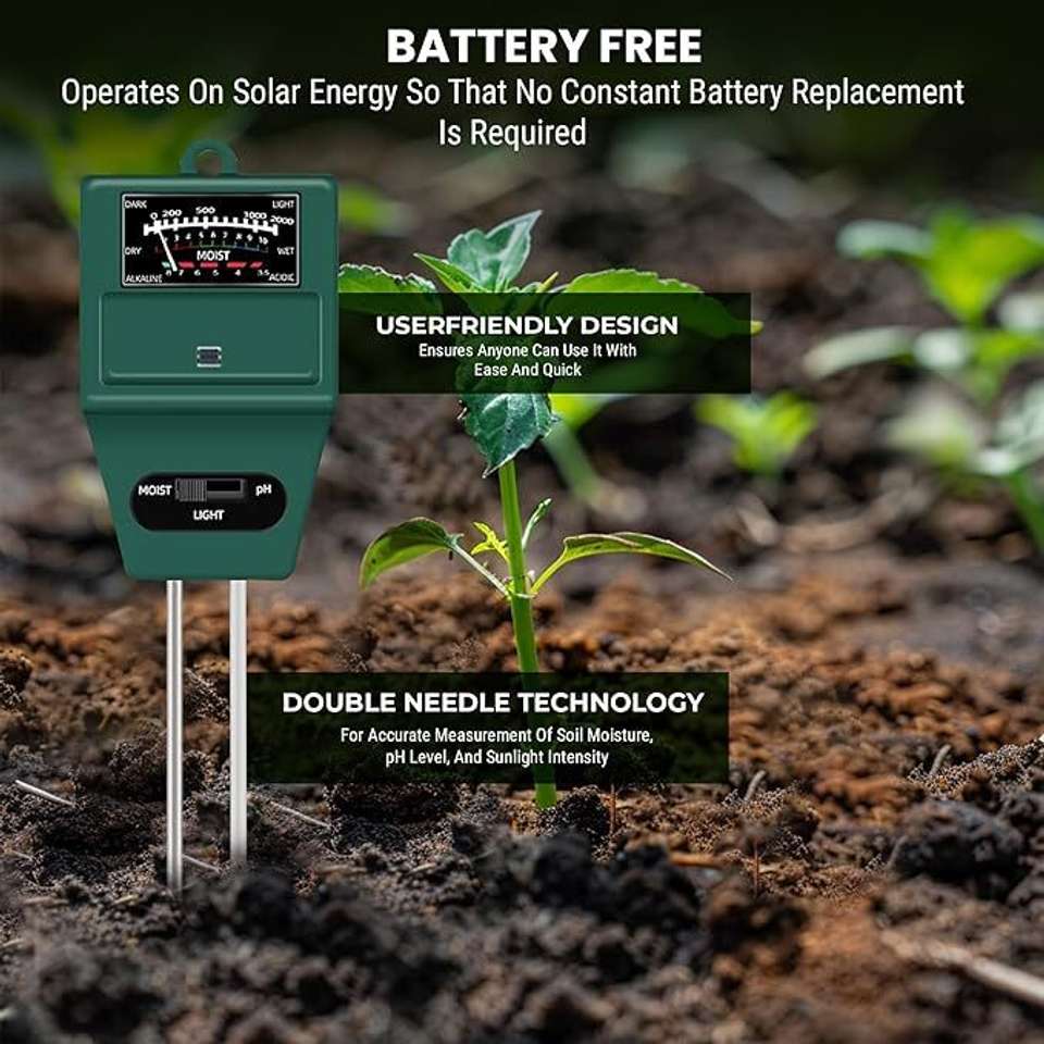 ROOTS & LEAF Solar pH Meter 3 in 1 Soil Moisture Sensor, Soil pH Meter ...