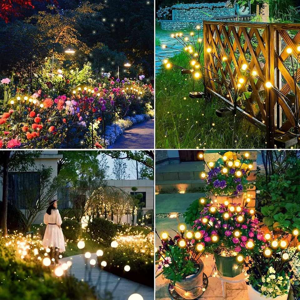 SEVENSPACE Firefly Outdoor Solar Lights 8 LED Warm Garden Light ...