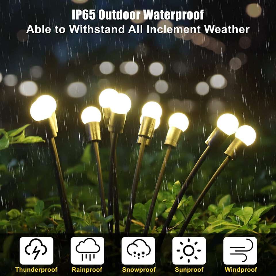 SEVENSPACE Firefly Outdoor Solar Lights 8 LED Warm Garden Light ...