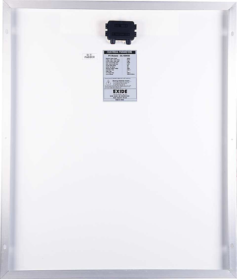 EXIDE 12V 100 WATTS MONO Solar Panel Price in India - Buy EXIDE 12V 100 ...