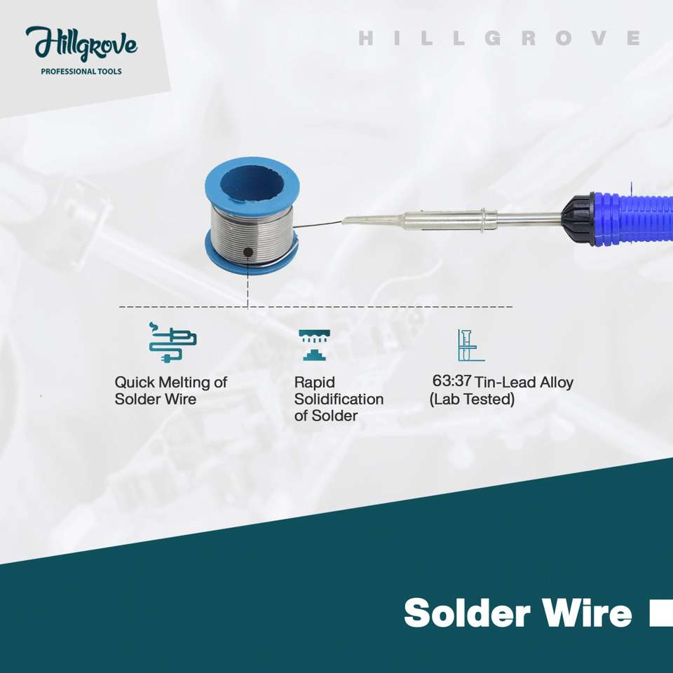 Hillgrove 4in1 Beginners Soldering Iron Kit with Glue Gun and 5 Meter ...