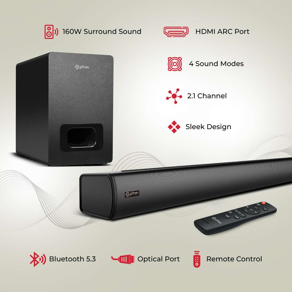 Buy PTron Jazz Pro with 160W Cinematic Surround Sound, 3 EQ Modes, Deep ...