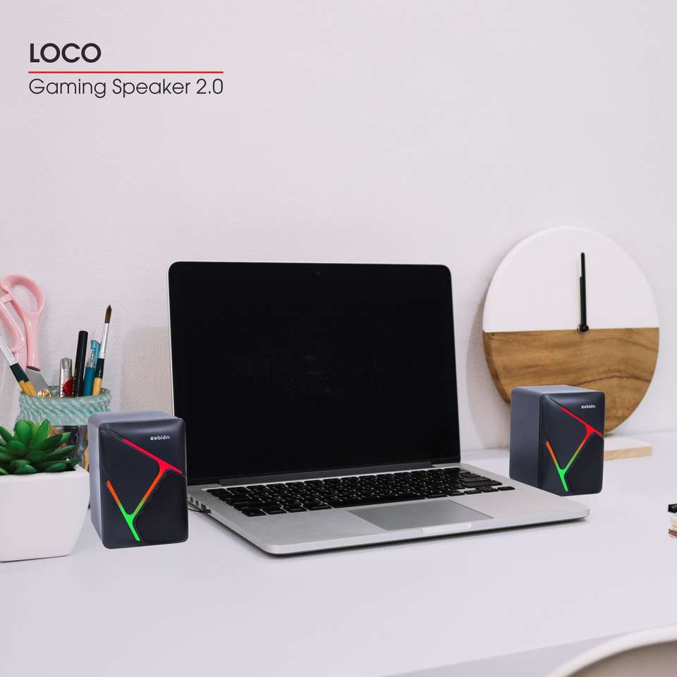 Buy zebion Loco Gaming Speaker with 3.5mm Jack, USB 2.0 & RGB Lights ...