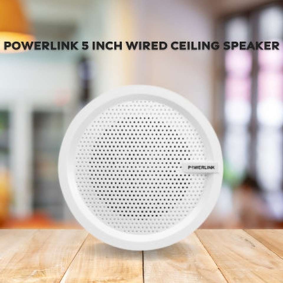 Buy Powerlink 5 Inch 8 Watt Wired Ceiling Speaker Dotted Plastic Grill ...