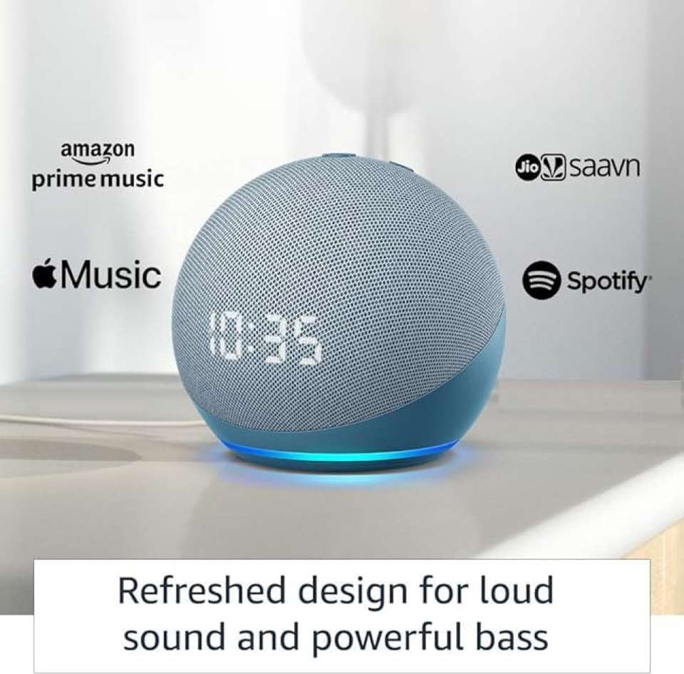 Buy Alexa Amazon Echo Dot 4th Gen with clock | LED display with Alexa ...