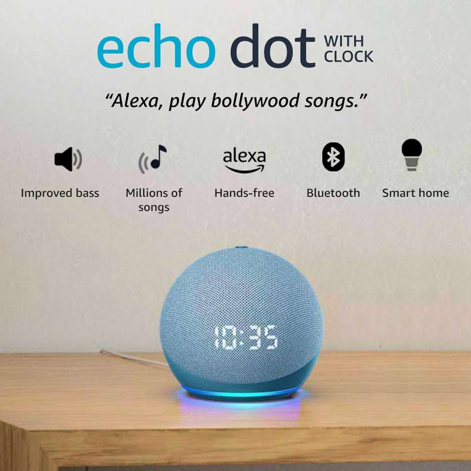 Buy Alexa Amazon Echo Dot 4th Gen with clock | LED display with Alexa ...