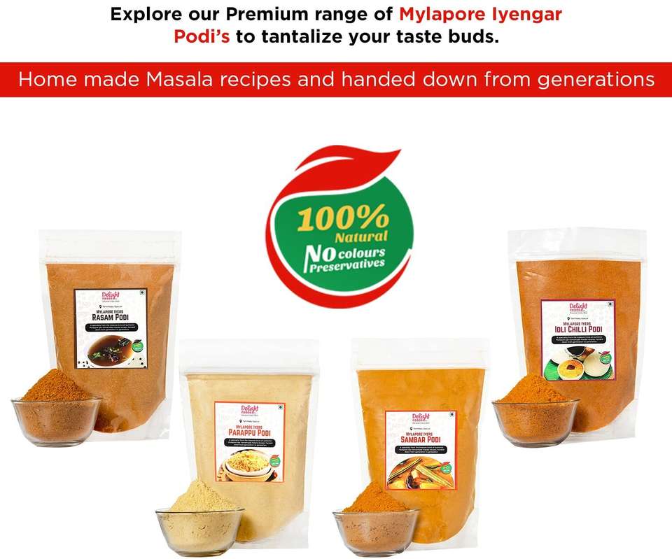 Delight Foods Mylapore Iyer's Paruppu Podi - Gun Powder | Mixed Spices ...