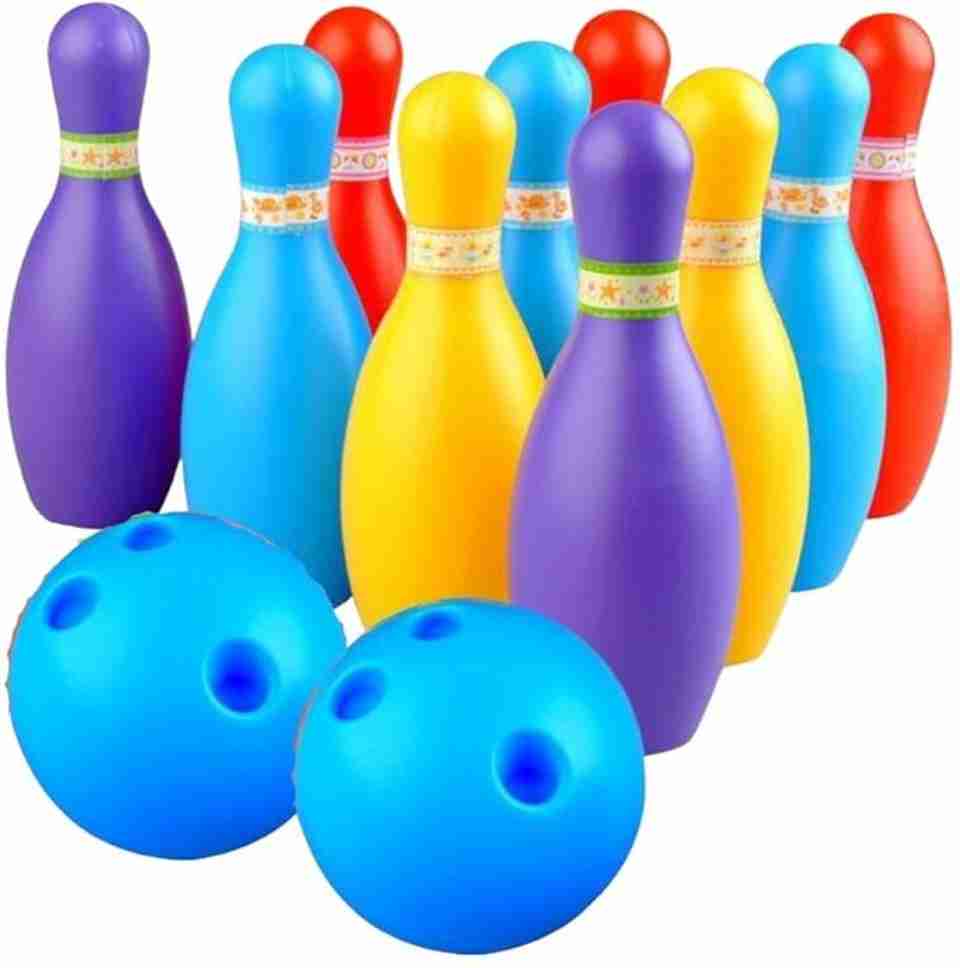 VRUX Bowling Toy Set with 10 Bottles and 2 Balls Bowling Game Set ...