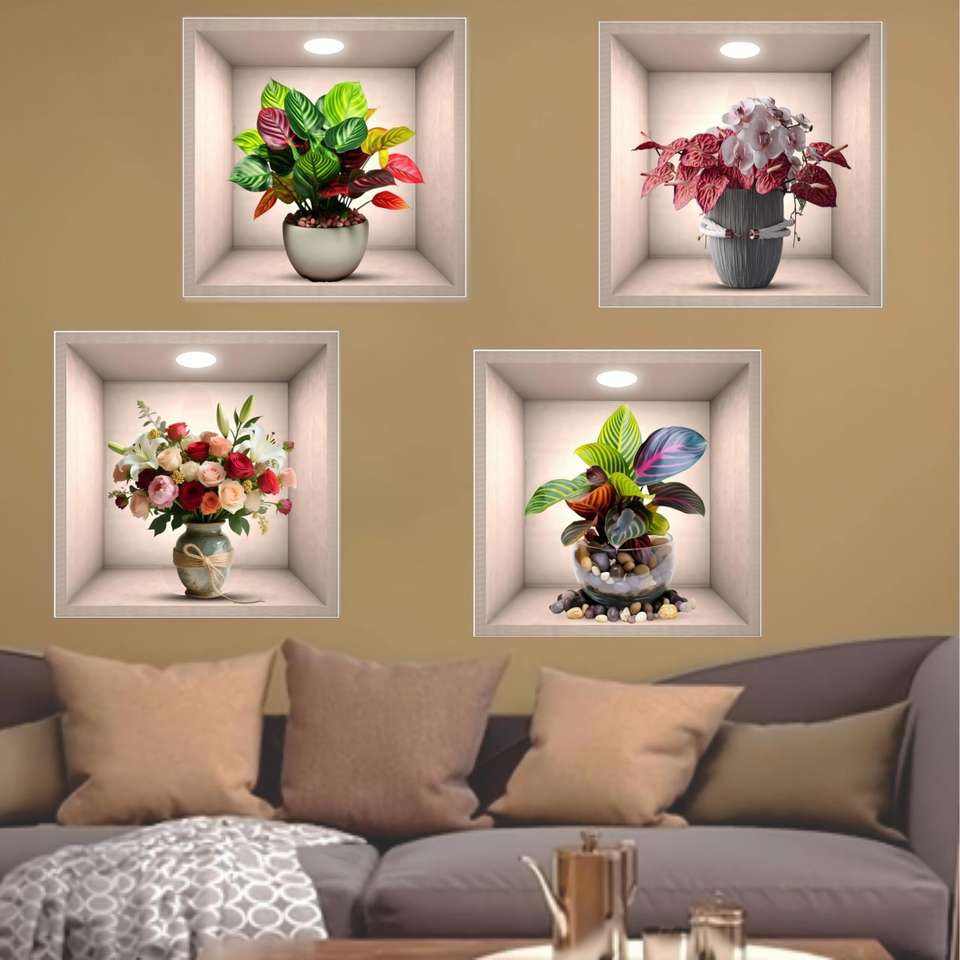 Decoration Designs 12 inch 3D Type Wall Paper Stickers | Sqare Flower ...