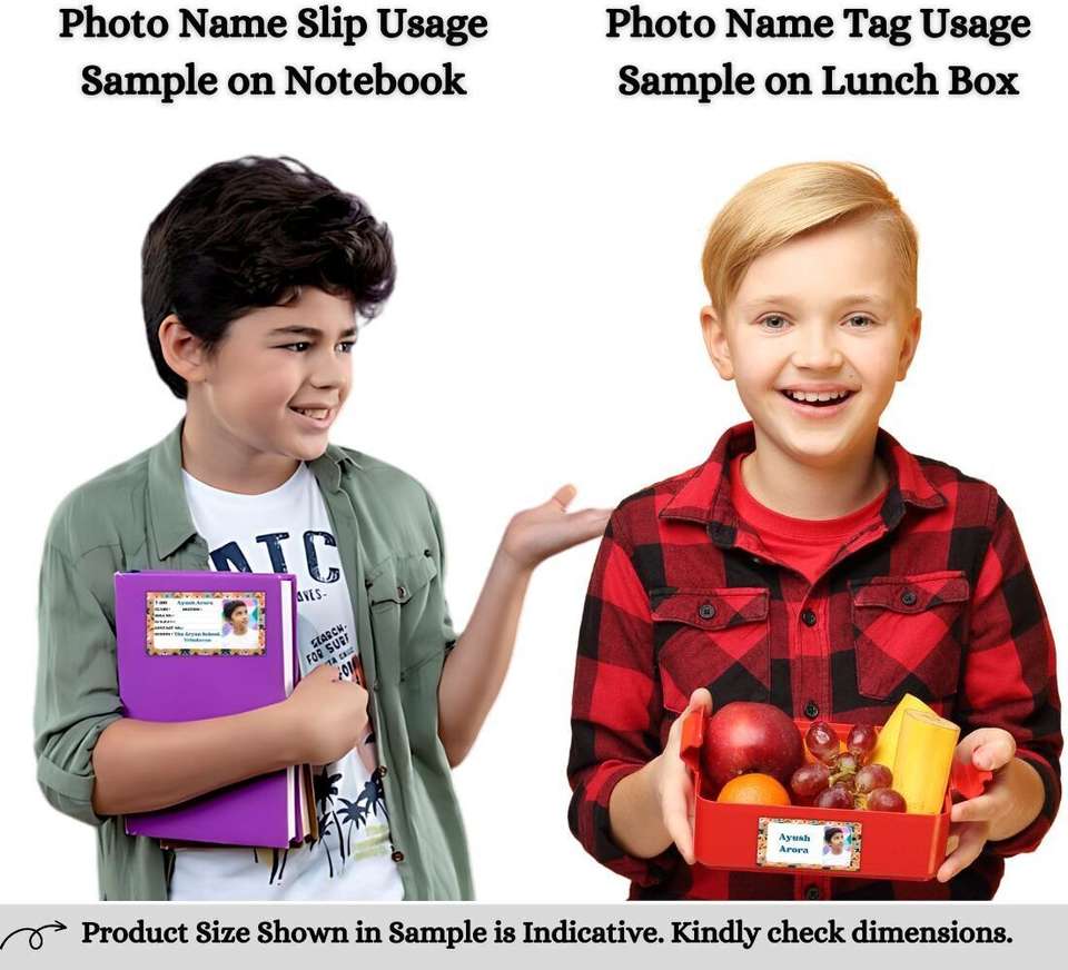 AanyaCentric 10 cm 36 Photo Naming Slip(4x2inch) Sticker and 27 Vinyl ...