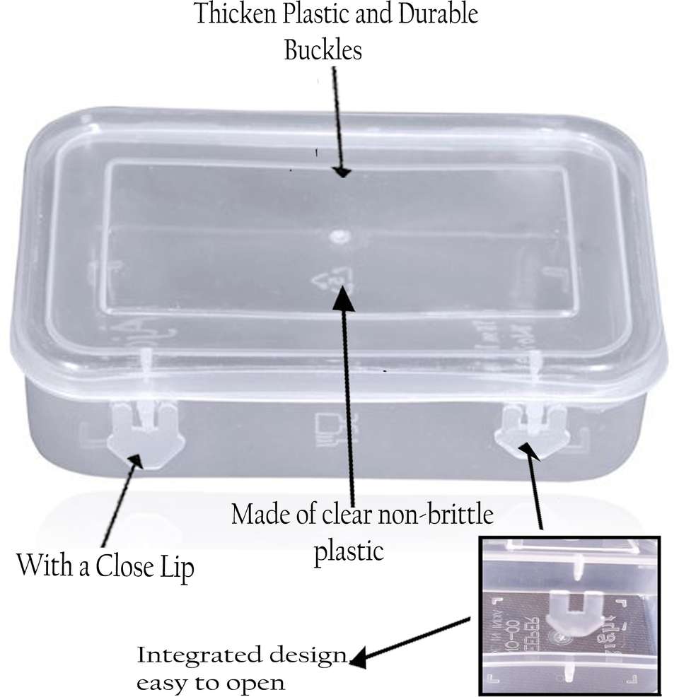 NAVMAV 24 Pieces Clear Plastic Rectangular Box Set Multipurpose ...