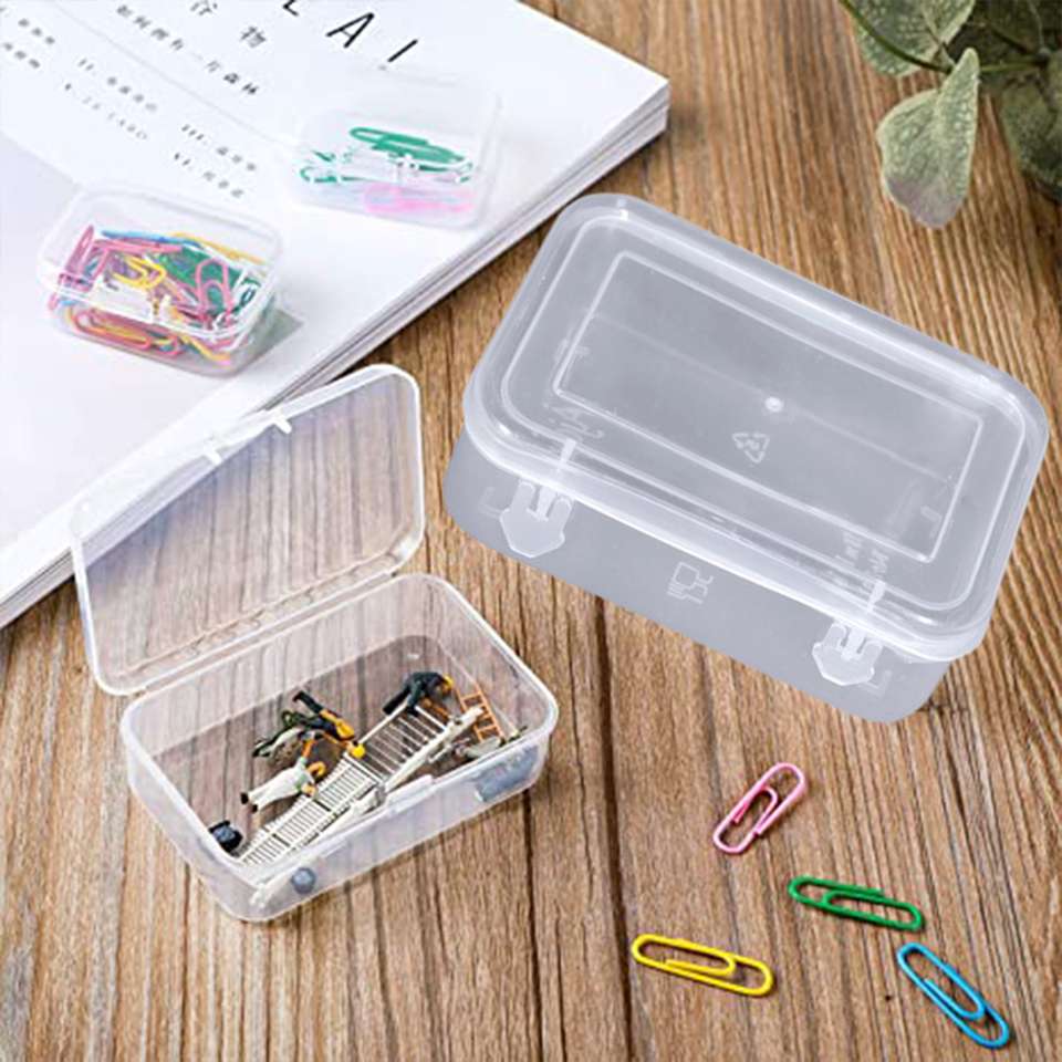 NAVMAV 24 Pieces Clear Plastic Rectangular Box Set Multipurpose ...