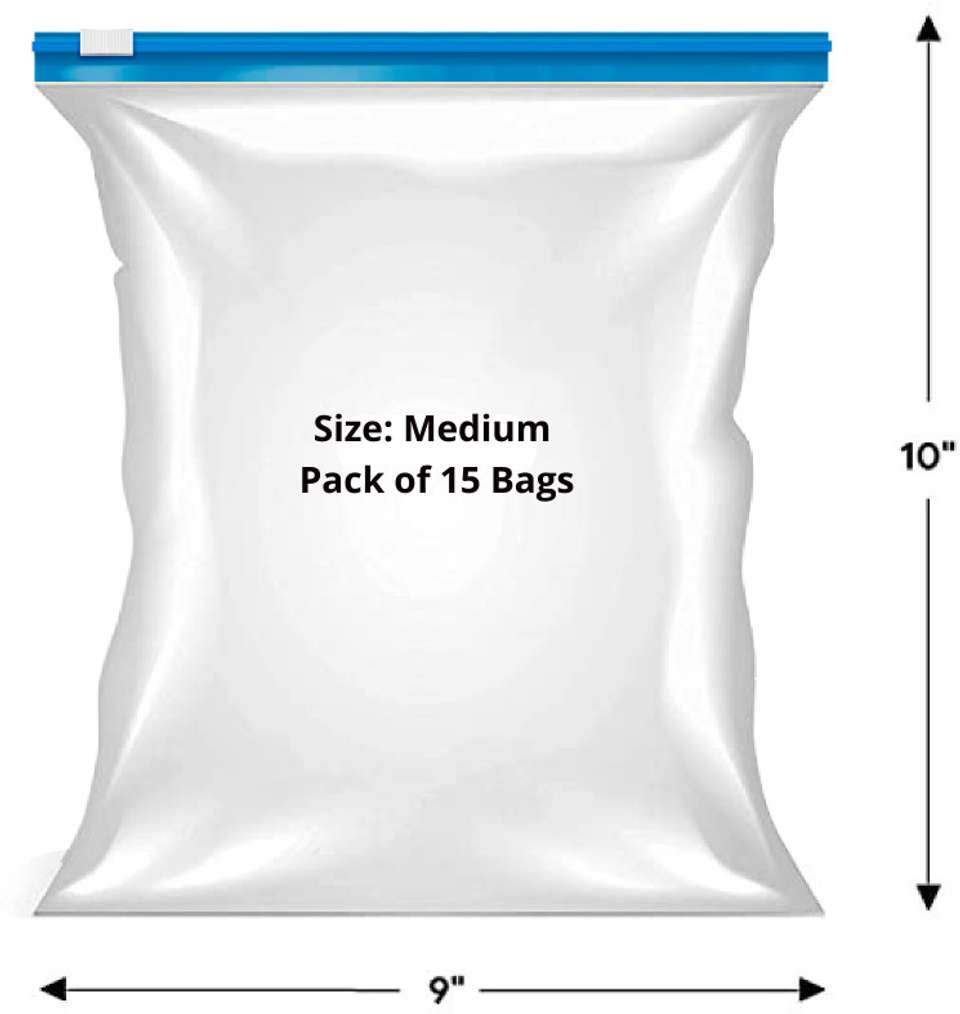 Fresh Zipper Multi-Purpose Ziplock Storage Slider Bags | Size : Medium ...
