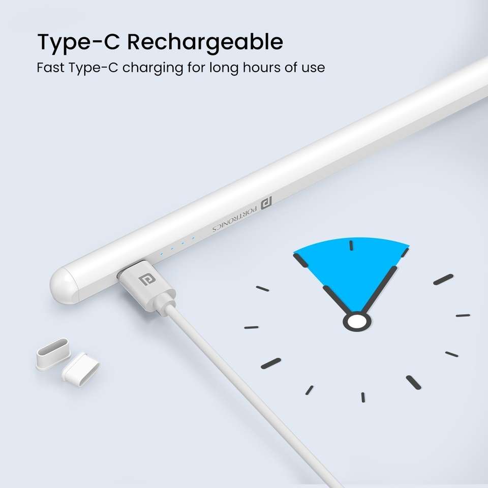 Portronics Glide Tablet Stylus Pen, Palm Rejection, Tilt Sensitivity ...