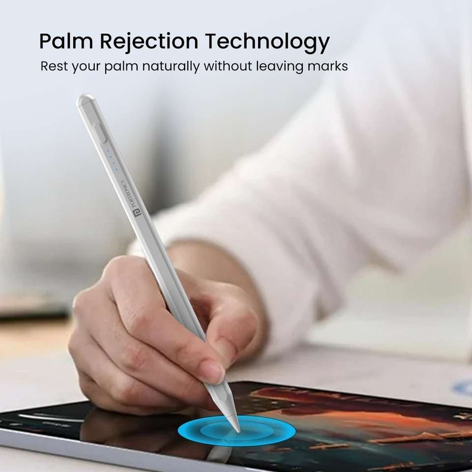 Portronics Glide Tablet Stylus Pen, Palm Rejection, Tilt Sensitivity ...
