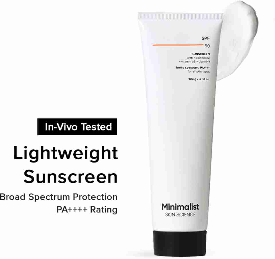Minimalist Sunscreen - SPF 50 PA++++ Lightweight with Niacinamide ...