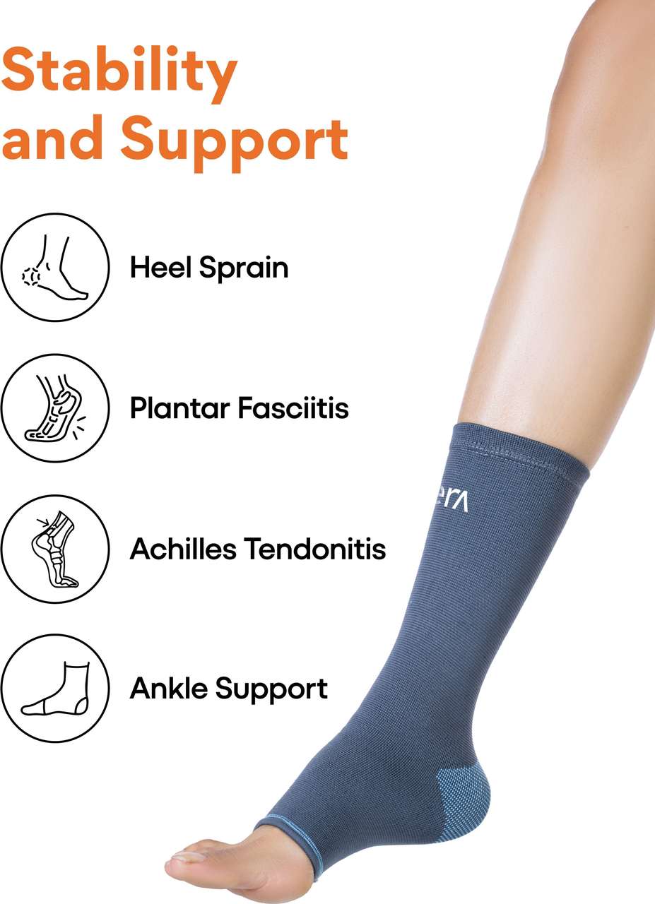 FOVERA Ankle Support Compression Sleeve for Men & Women, For Heel Pain ...