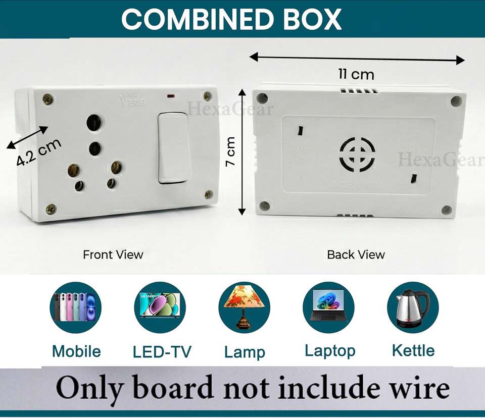 HexaGear 16 Amp Heavy Duty Switch Board Box for Air Conditioner Fridge ...