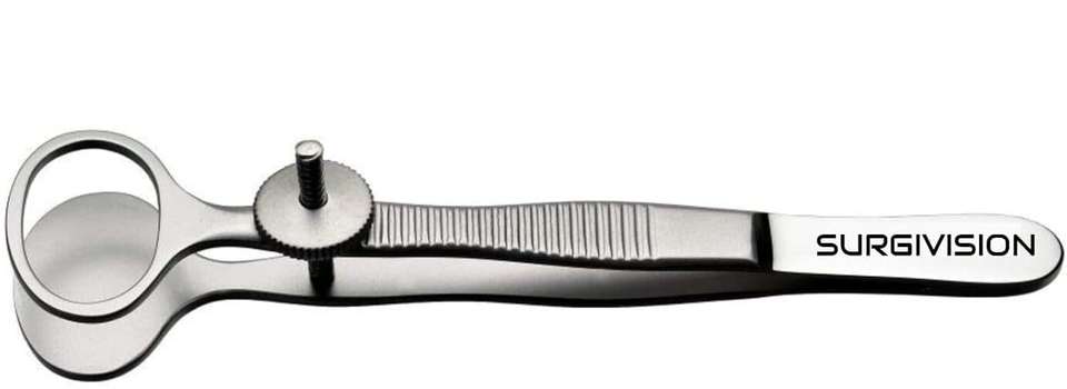 SurgiVision Chalazion Forceps Steel Eyelid Clamp with Screw Lock(Oval ...