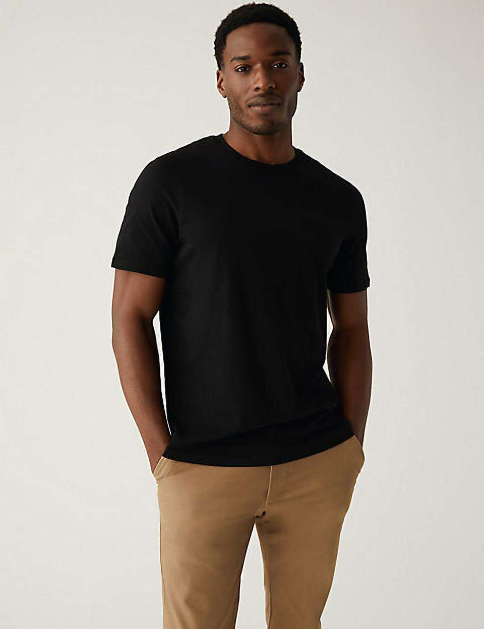 MARKS & SPENCER Solid Men Crew Neck Black T-Shirt - Buy MARKS & SPENCER ...