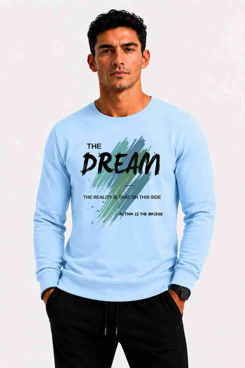RAE ZONE Typography Men Round Neck Light Blue T-Shirt - Buy RAE ZONE ...