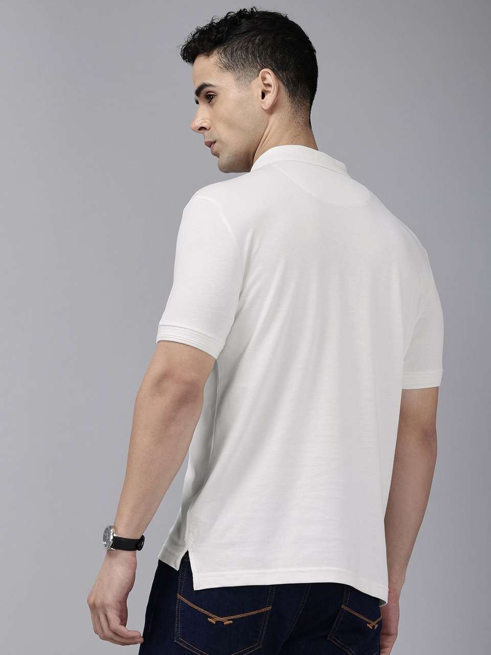 U.S. POLO ASSN. Solid Men Polo Neck White T-Shirt - Buy U.S. POLO ASSN ...
