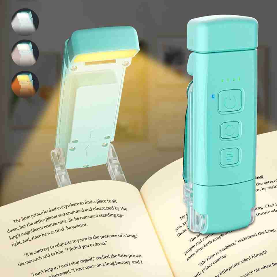 Hujai LED Book Reading Light Lamp, Brightness Adjustable, Eye ...